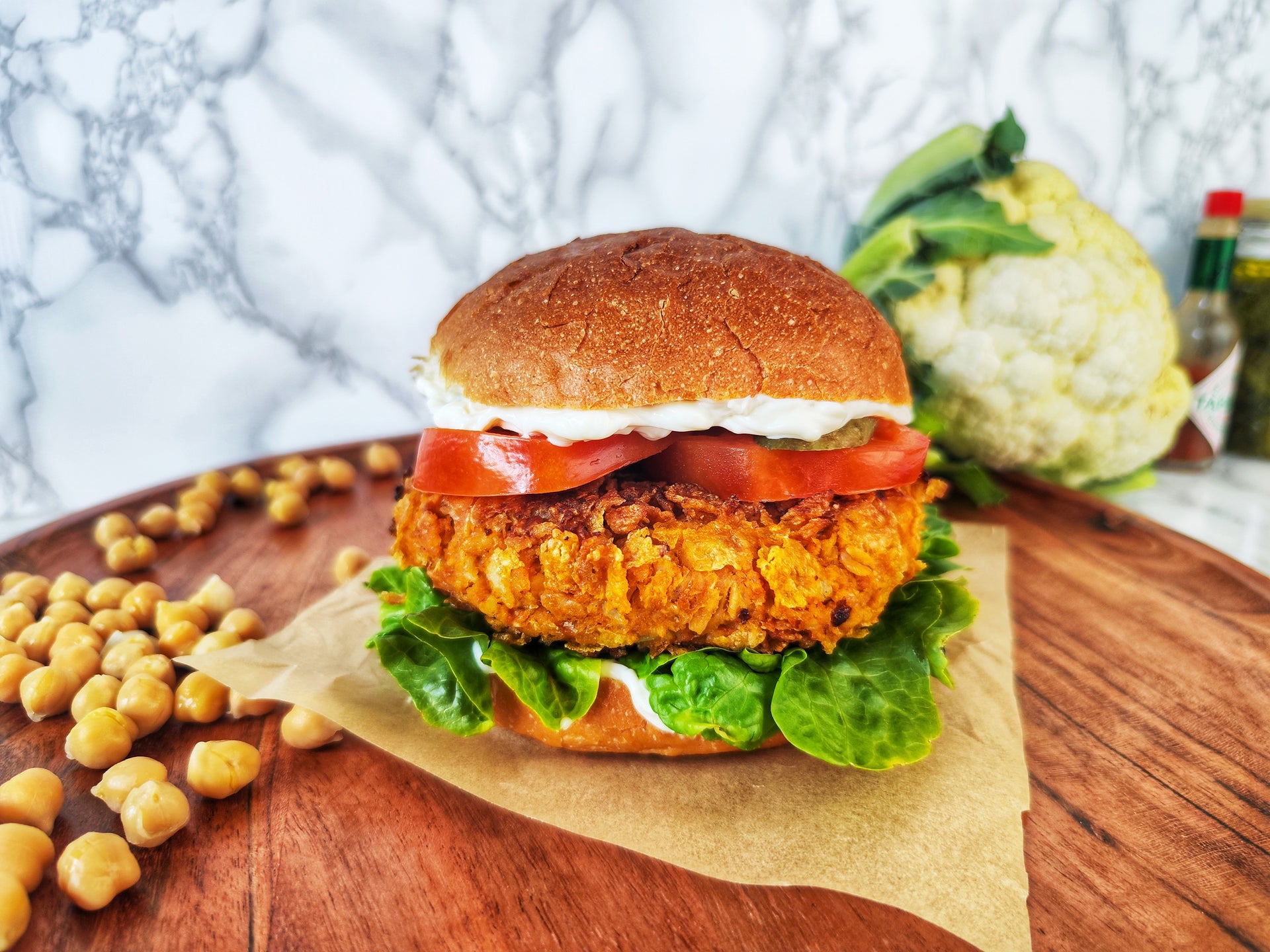 Crispy Cauliflower Burger – Misfit Garden